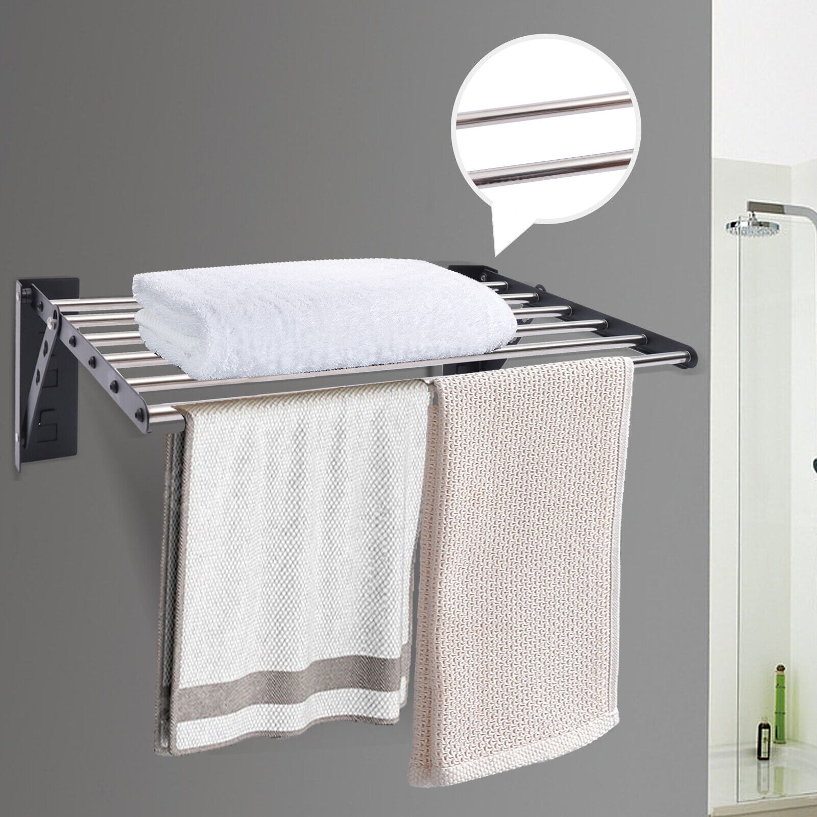 Wall Mount Drying Rack Retractable Dryer Hanger Laundry Clothes Rack ...