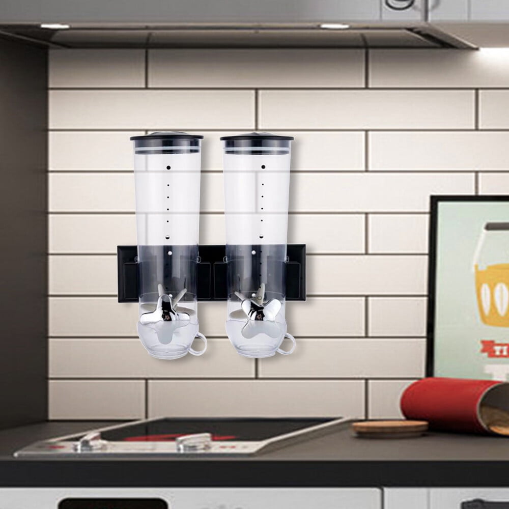 Wall-Mount Dual Control Food Storage Dispenser Coffee Bean Candy Rice ...