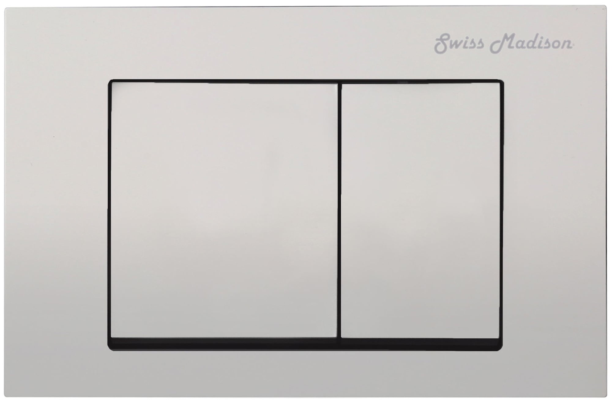 Wall Mount Dual Flush Actuator plate with Square Push Buttons in Matte ...