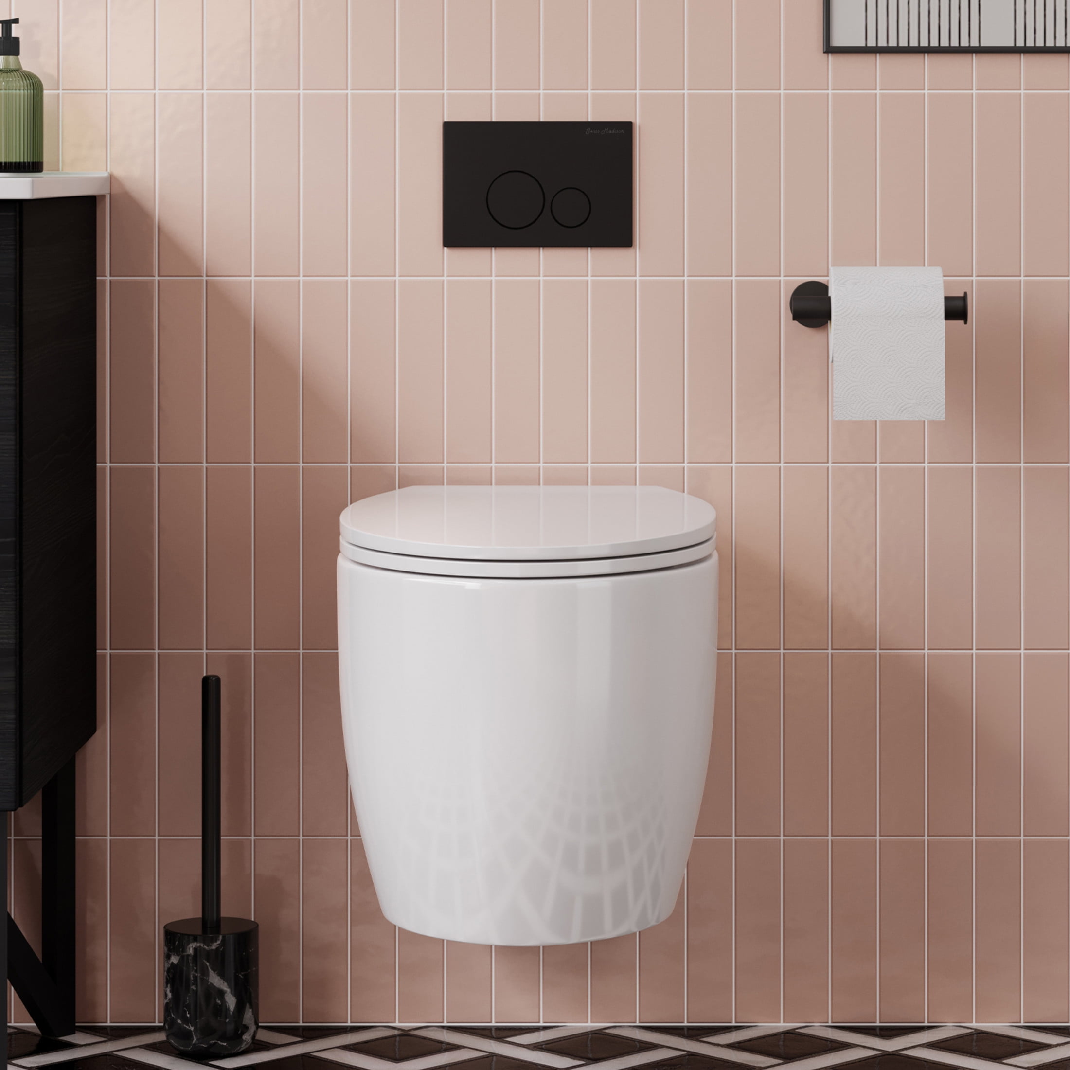 Wall Mount Dual Flush Metal Actuator plate in Matte Black - Walmart.com