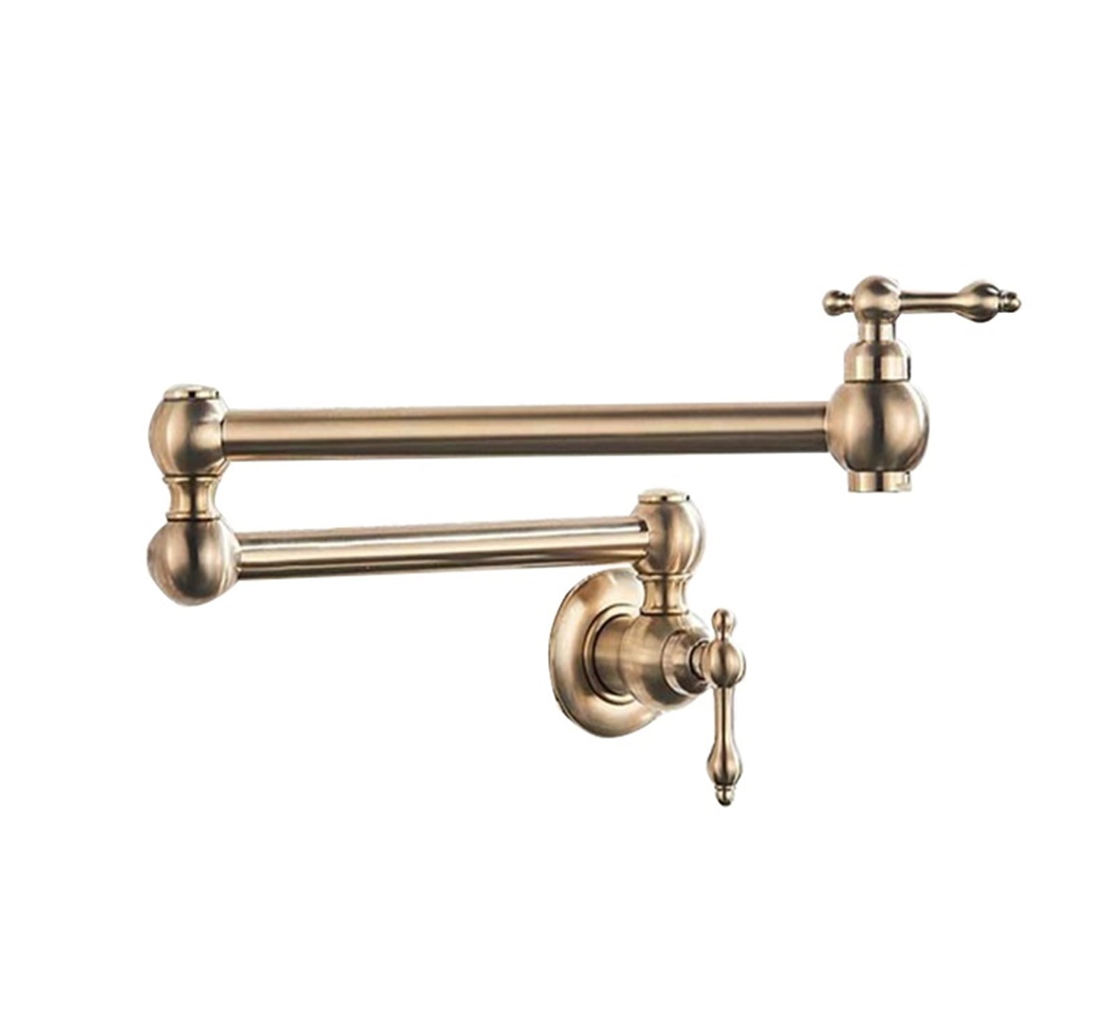 Wall Mount Dual Handle Kitchen Faucet Swinging Water Spout 360 Rotate ...