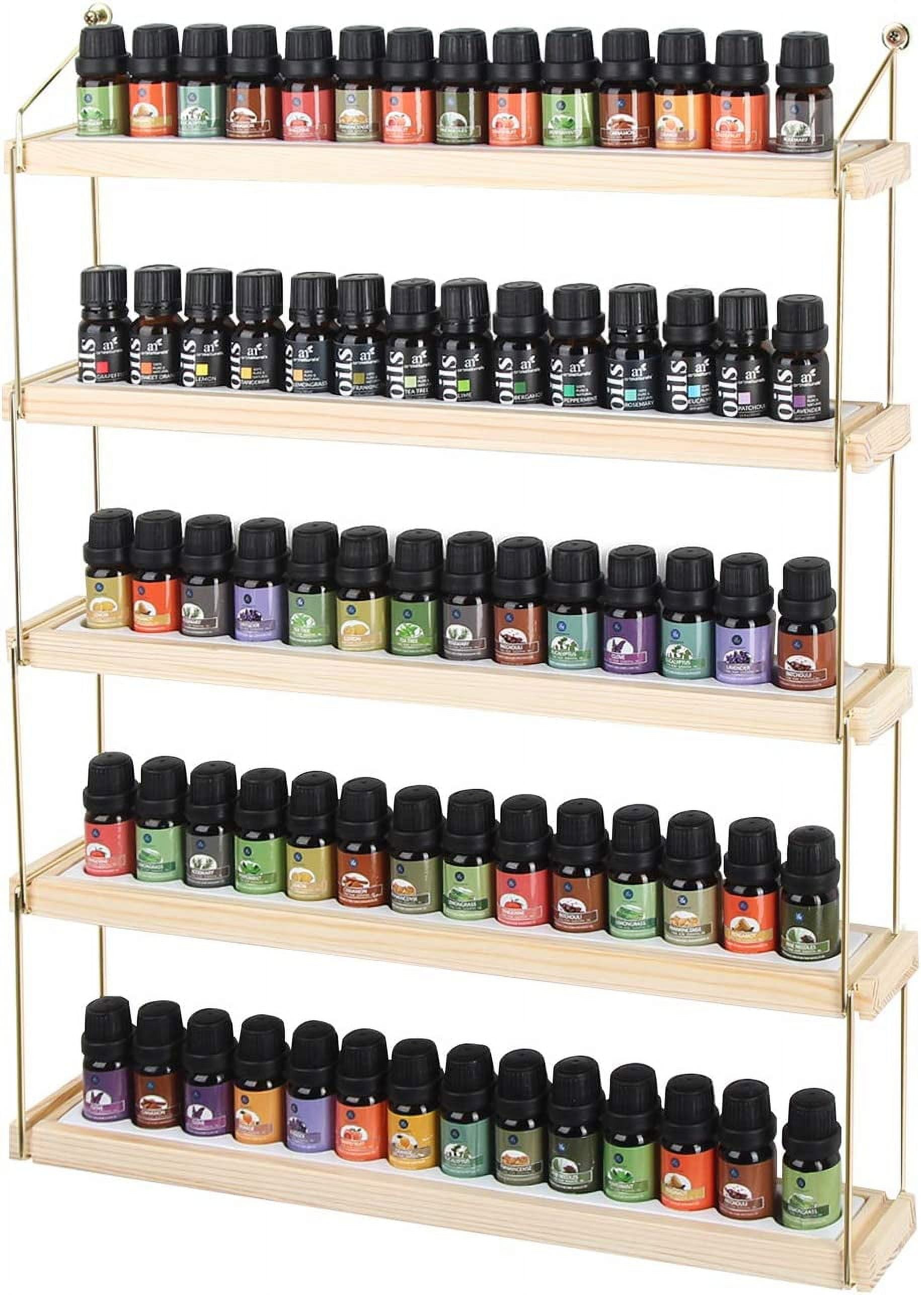 Wall Mount Essential Oils Display Shelf with 5 Tier for 70 Bottles ...