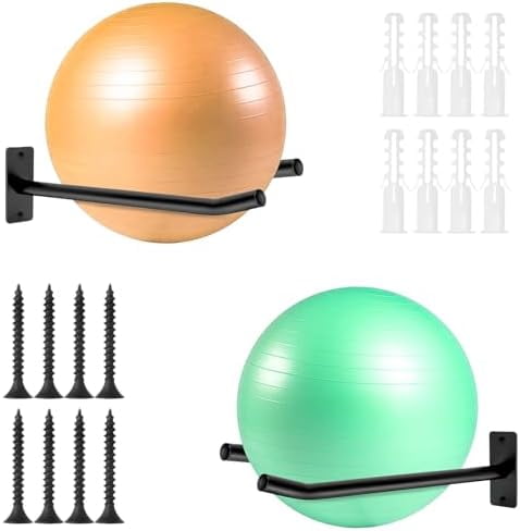 Wall Mount Exercise Ball Holder, Metal Yoga Ball Holder, Heavy Duty ...
