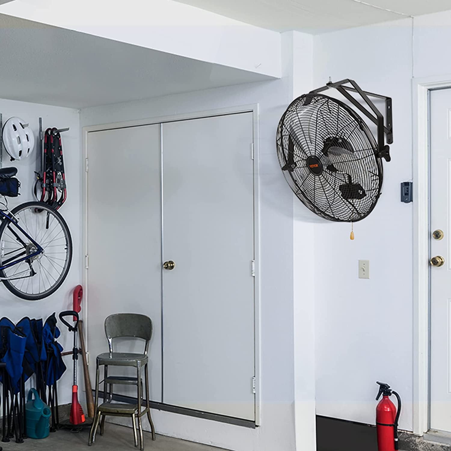 Wall Mount Fan 18 Inch IP44 Waterproof, 3 Speed Metal Fan with Triangle ...
