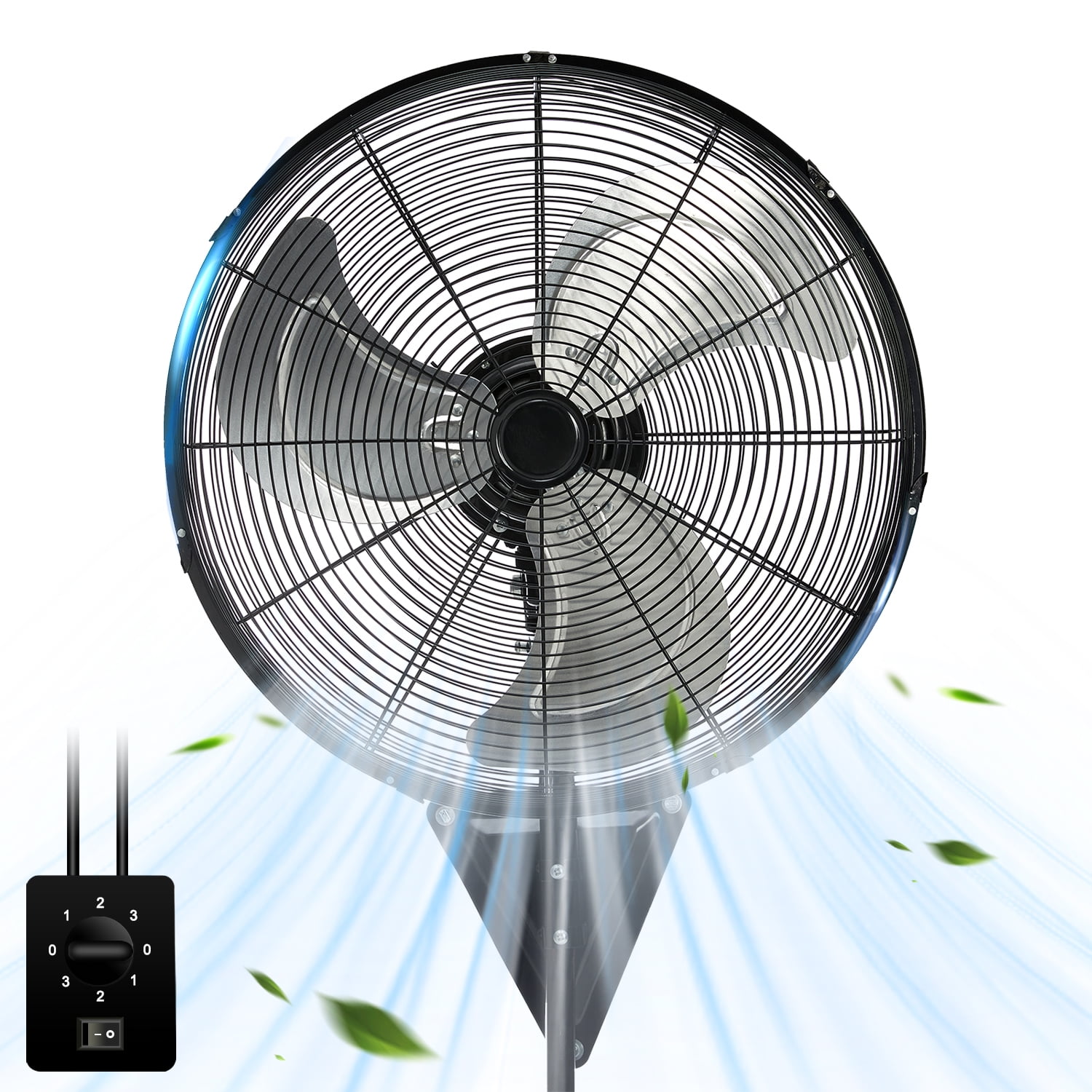 20 Inch Wall Mount Fan, High-Velocity Industrial, 3-Speed Oscillating ...