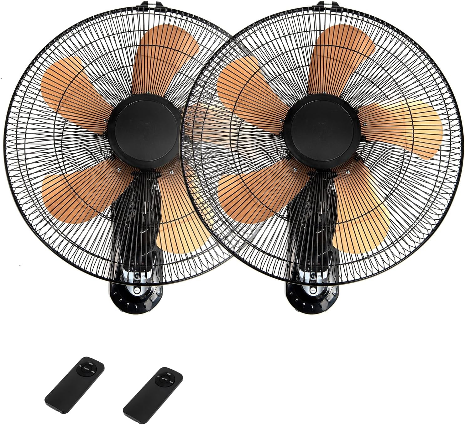 Wall Mount Fan with Remote, 3-speed Wall Oscillating Quiet Fan with 5 ...