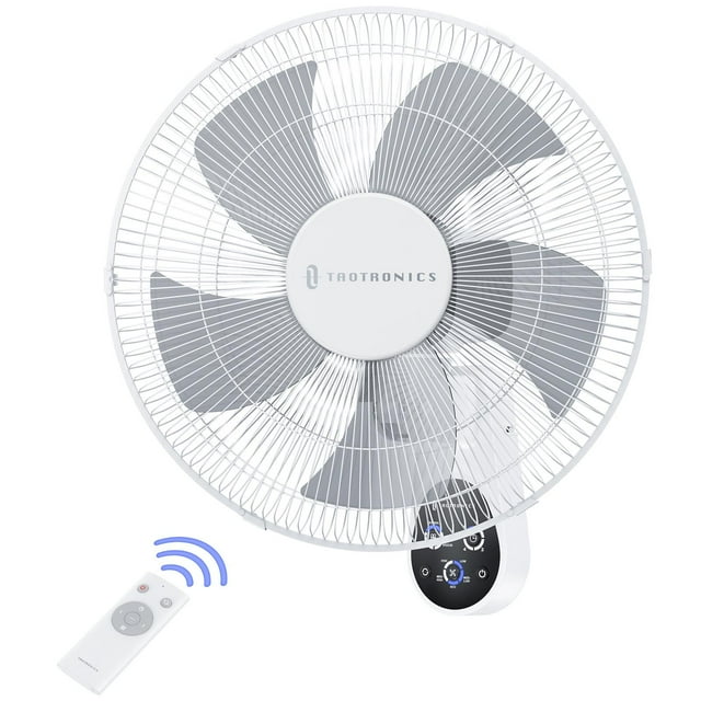 TaoTronics 16 Inch Indoor Wall-Mount Fan with Remote Control, 3 Wind ...
