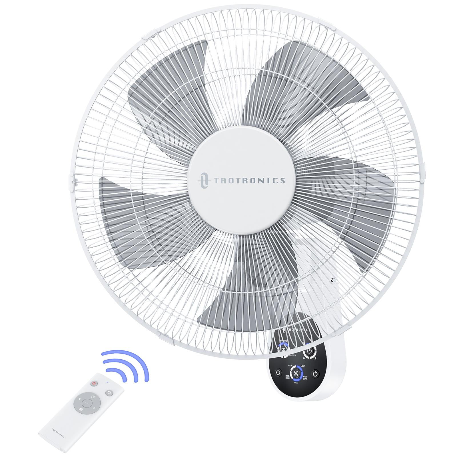 TaoTronics 16 Inch Indoor Wall-Mount Fan with Remote Control, 3 Wind ...