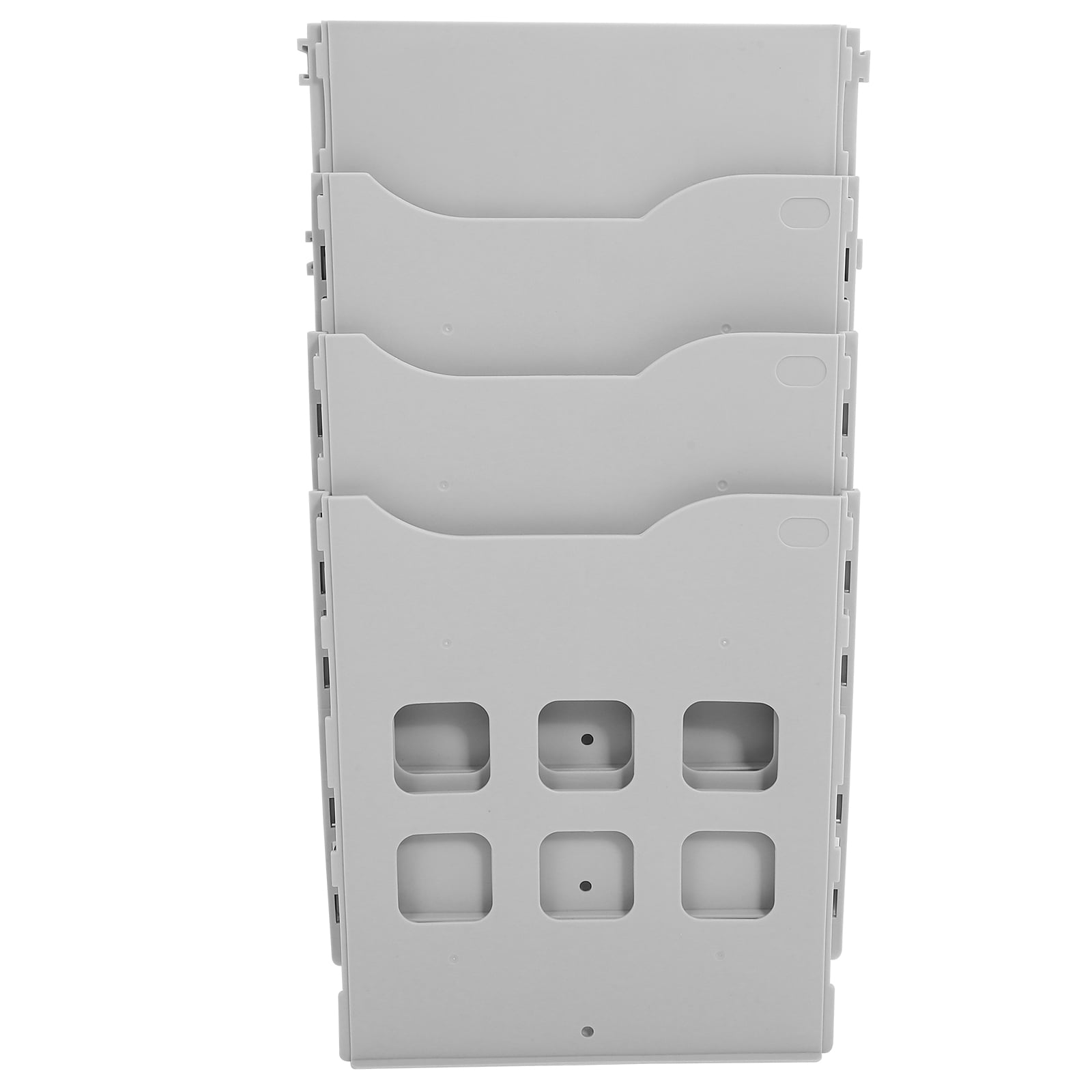 FONDOTIN Sturdy Wall File Rack White Plastic Multi-Grid Document Holder ...