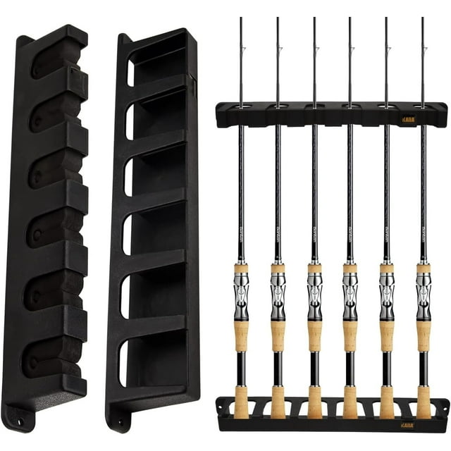 Wall Mount Fishing Rod Rack Holder Stand,Vertical Horizontal Storage ...
