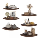 Wall Mount Floating Corner Shelf Set of 6, Minimalist Wood Shelves for ...