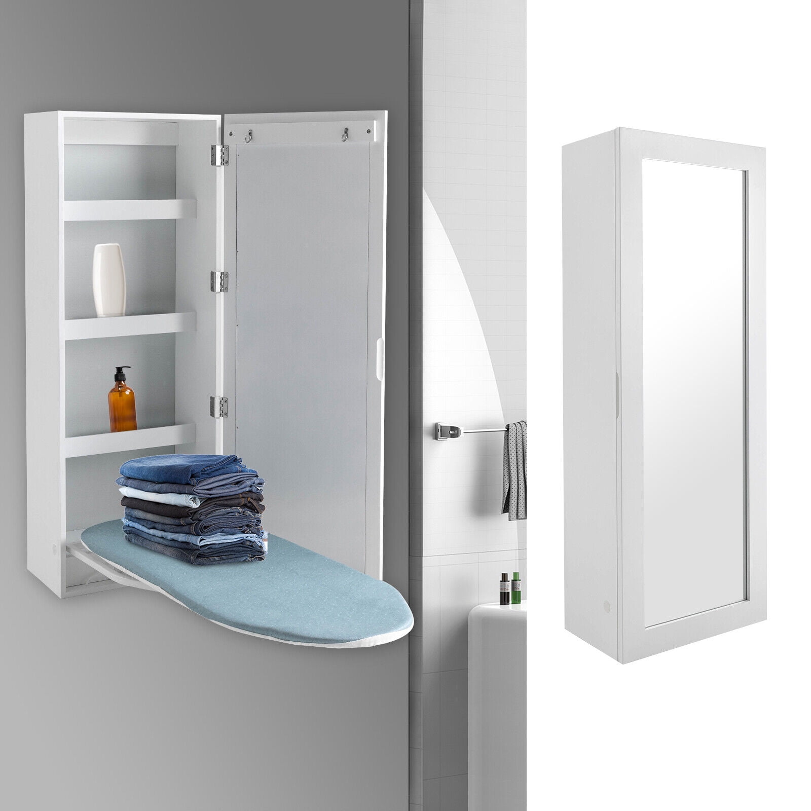 Wall Mount Foldable Rotable Ironing Board Cabinet, Built-in Swivel ...