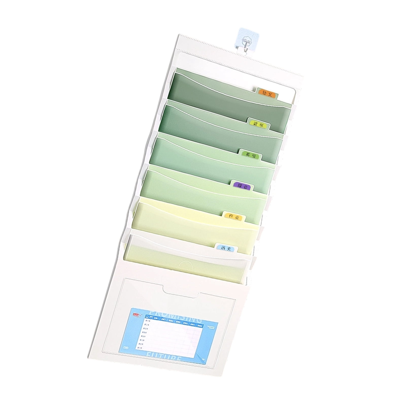 Wall Mount Folding File Bag 6 Pocket Expandable Document Organiser High ...