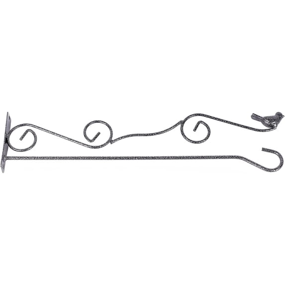 Wall Mount Garden Flag Stand with Bird, Post Stand Yard Flag Scroll ...