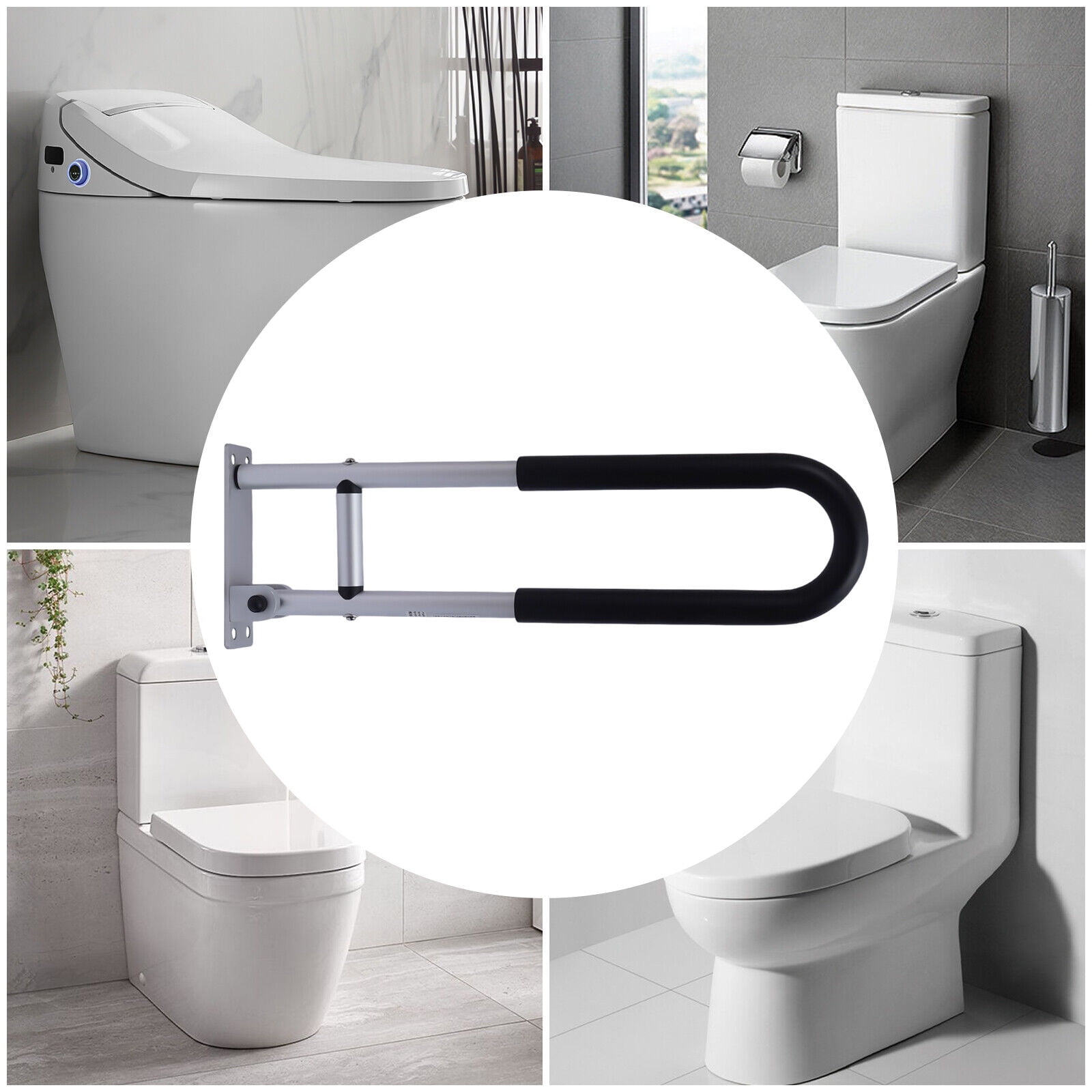 Wall Mount Grab Bars for Bathroom,Aluminum Alloy Shower Handle Handicap ...