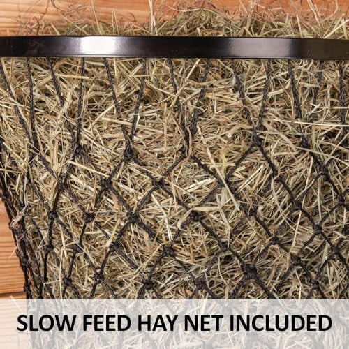 Wall Mount Hay Net Frame with Hay Net for Horses | Sturdy Metal Frame ...