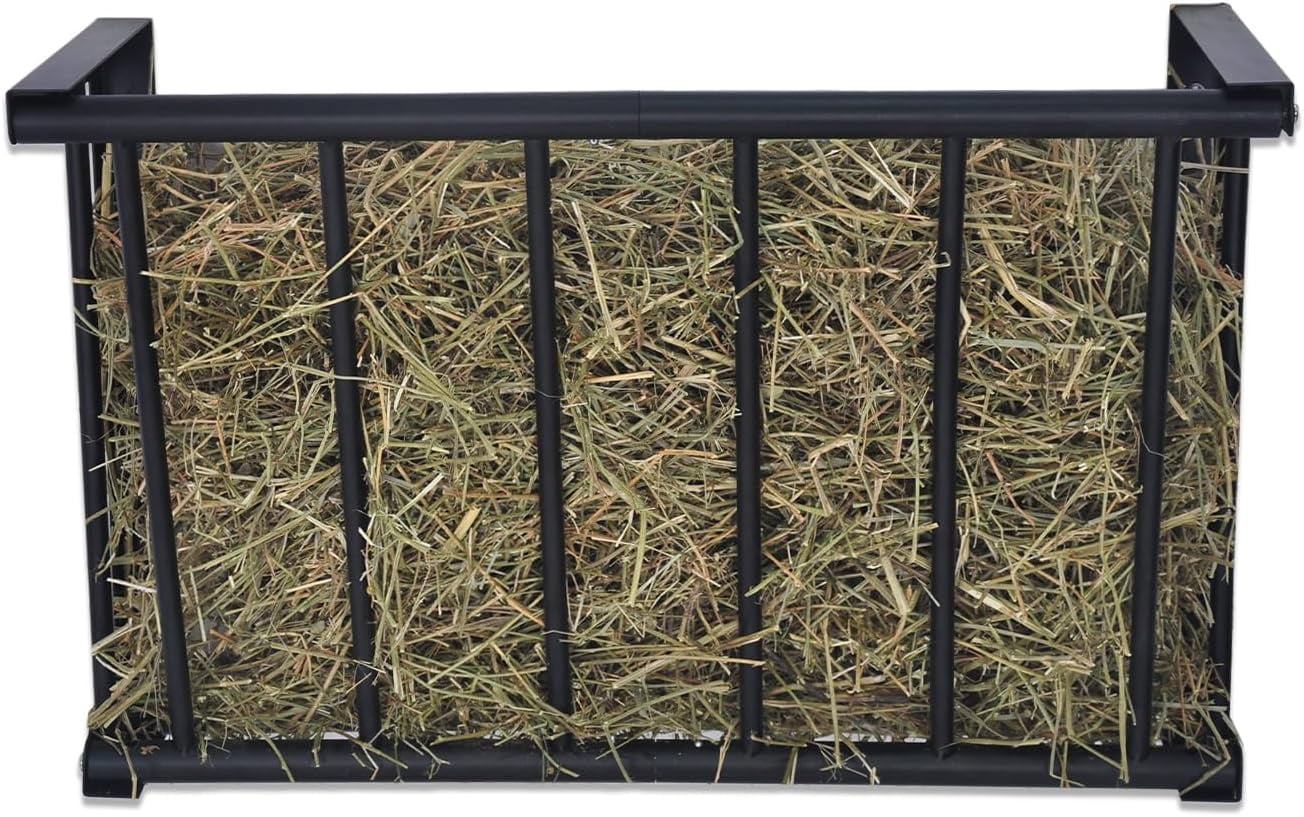Wall Mount Hay Rack, 27'' Long Livestock Hay Feeder with 16 Gallon Capacity, Carbon Steel Hay ...