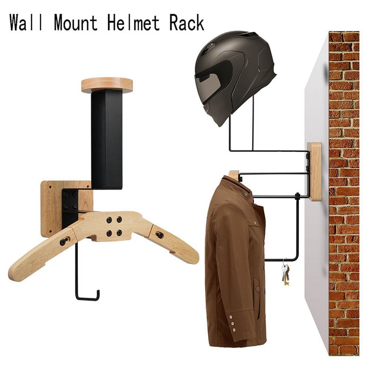 Wall Mount Helmet Rack Helmet Holder Wooden Bicycle Helmet Display ...