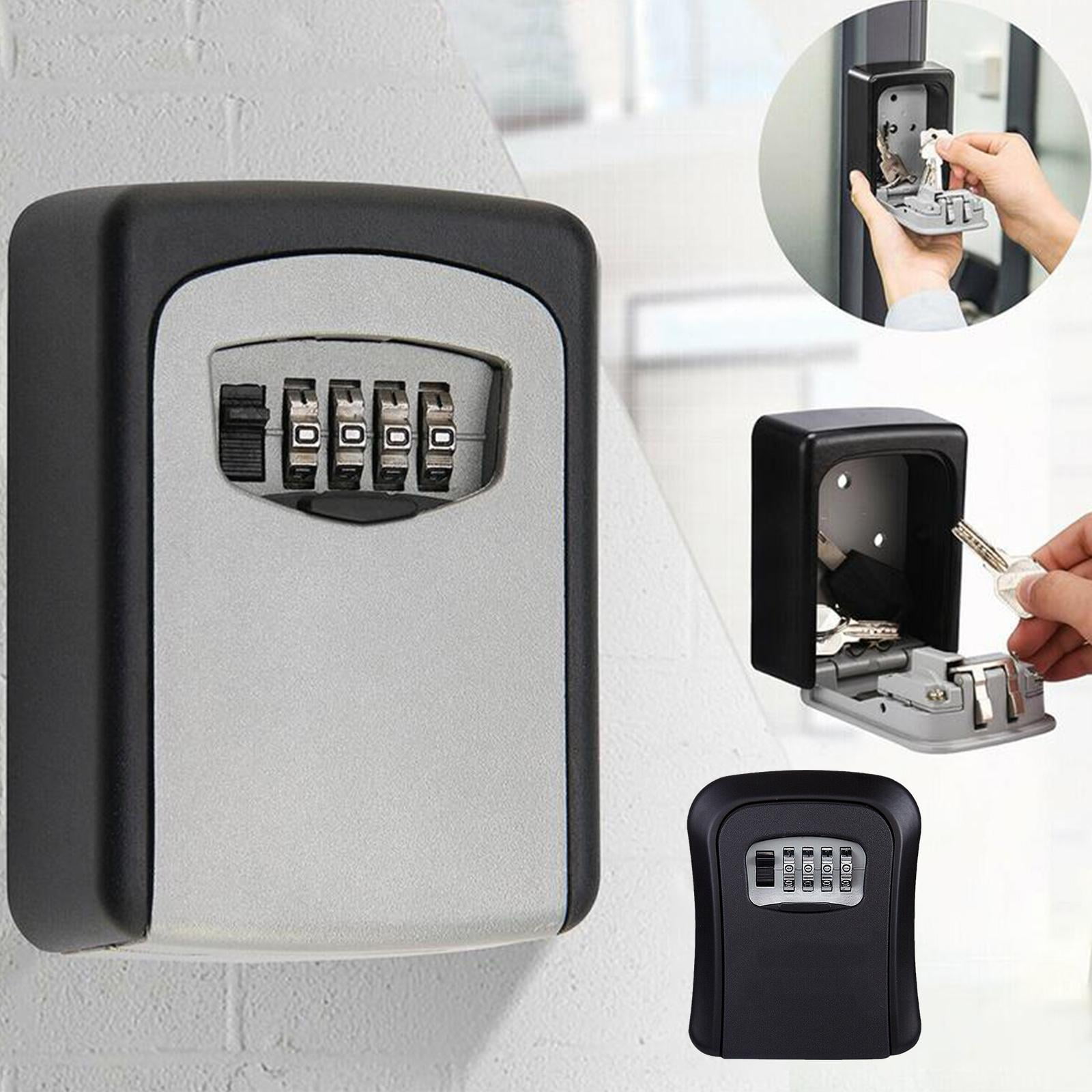 Wall Mount Key Box 4-Digit Combination Password House Keys Storage Box ...