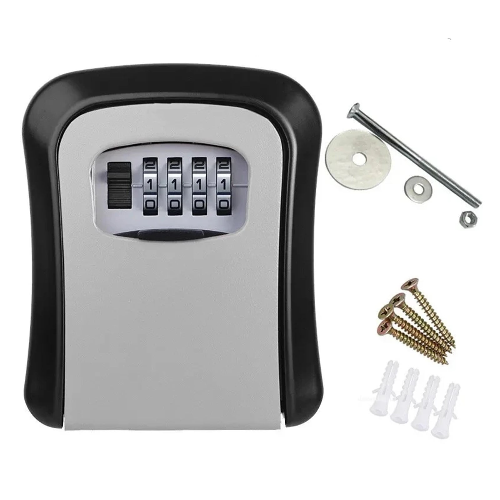 Wall Mount Key Lock Box 4 Digit Password Code Security Lock No Key for ...