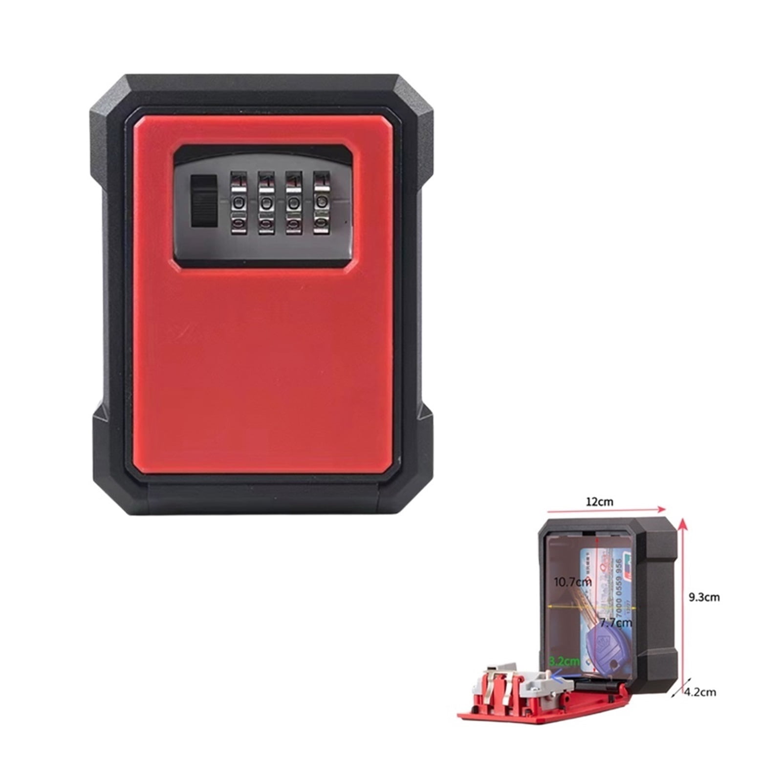 Wall Mount Key Storage Secret Box Organizer 4 Digit Combination ...