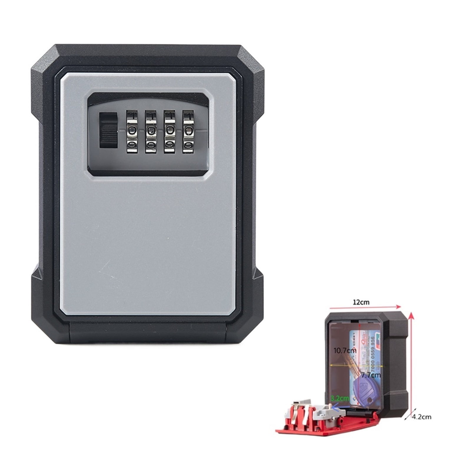 Wall Mount Key Storage Secret Box Organizer 4 Digit Combination ...