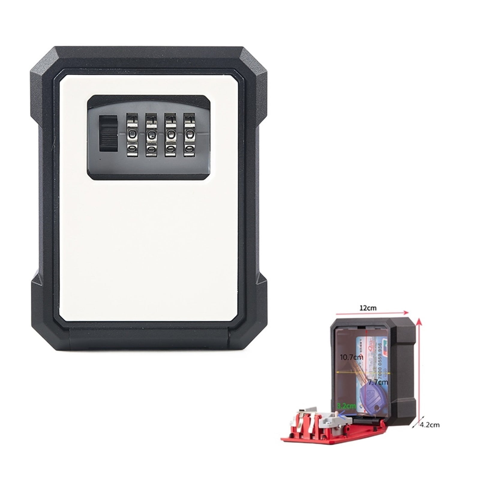 Wall Mount Key Storage Secret Box Organizer 4 Digit Combination ...