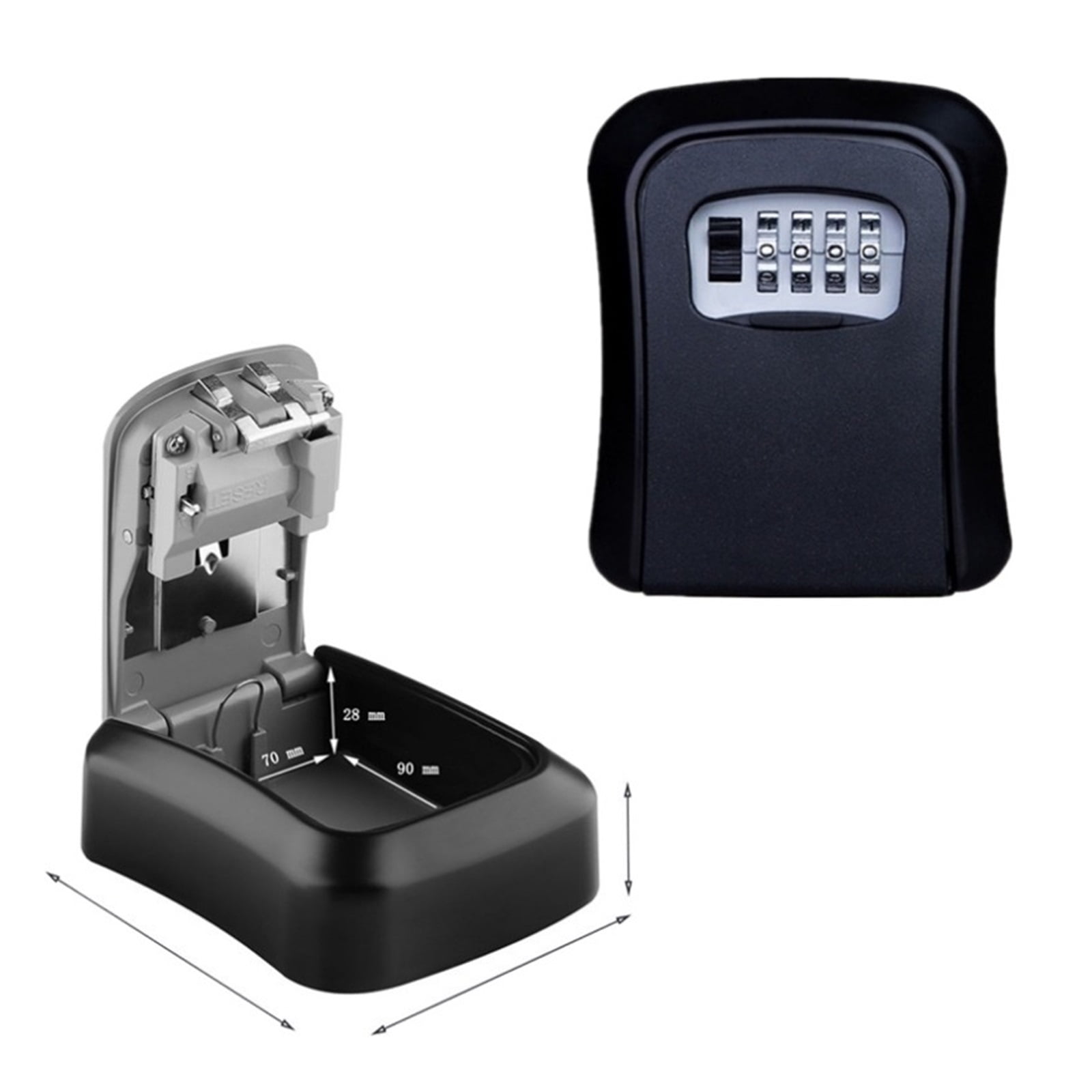 Wall Mount Key Storage Secret Box Organizer 4 Digit Combination ...