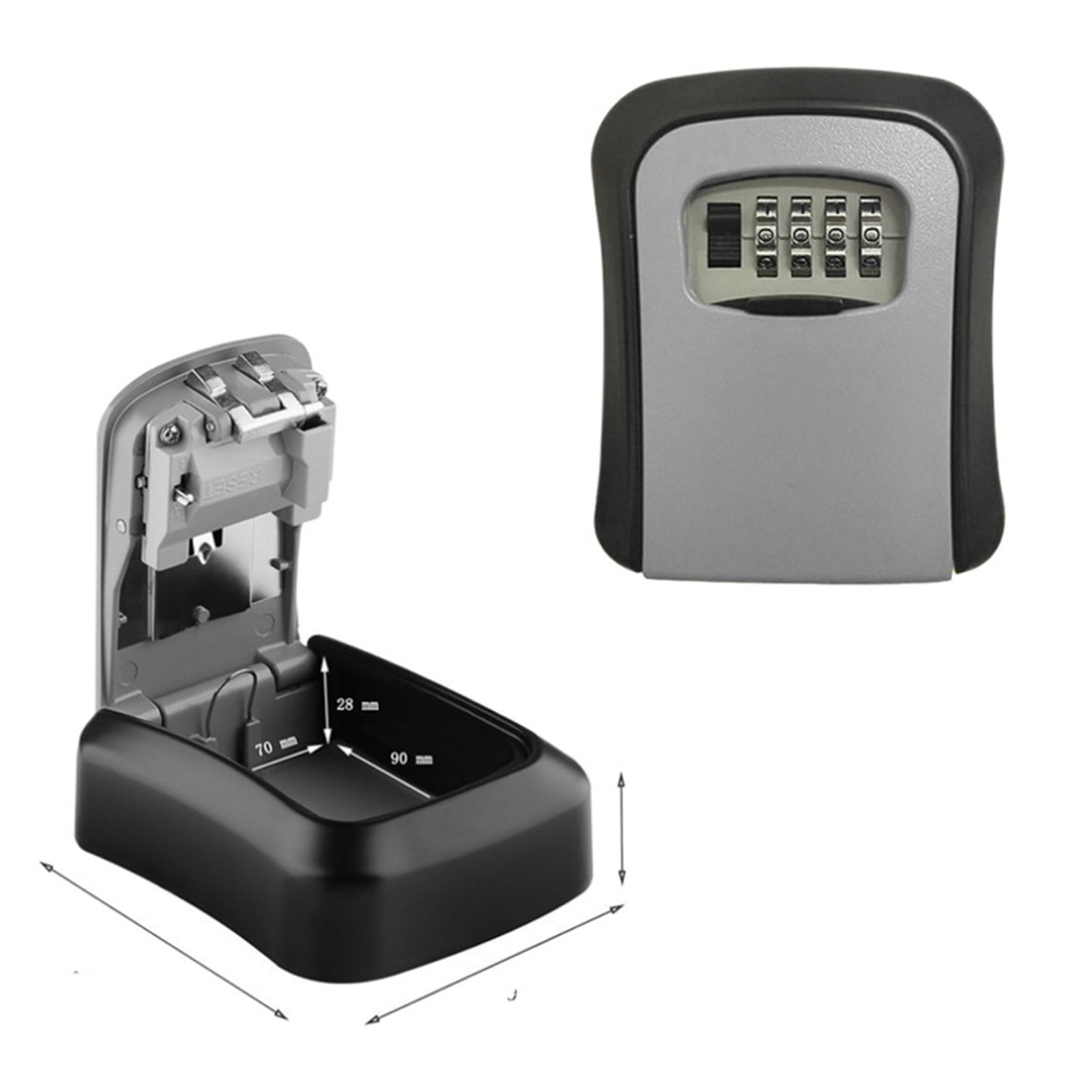 Wall Mount Key Storage Secret Box Organizer 4 Digit Combination ...