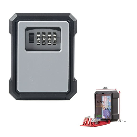Wall Mount Key Storage Secret Box Organizer 4 Digit Combination ...
