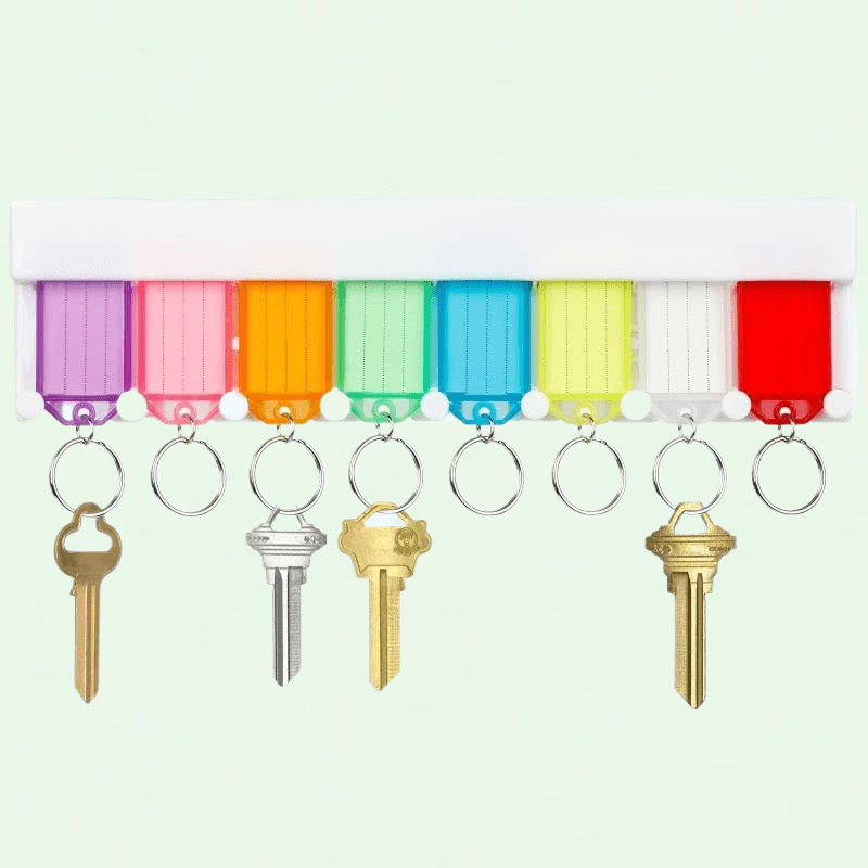 Wall Mount Keychain Organizer with Colorful Tags, Easy Setup - Walmart.com