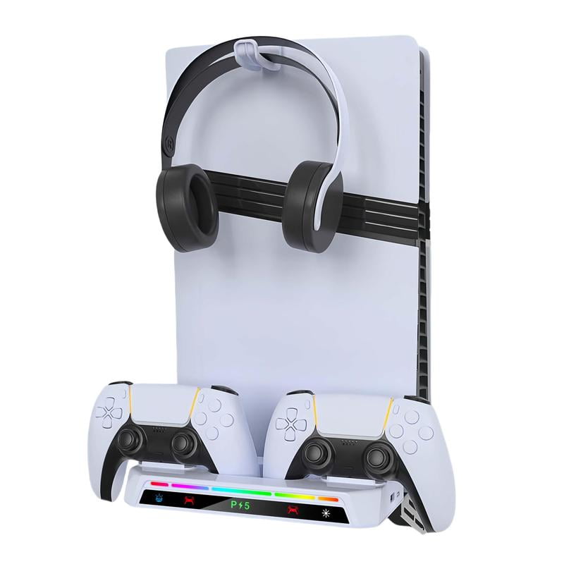 Wall Mount Kit for PS5/Slim with Charging Station, Dual Controller ...