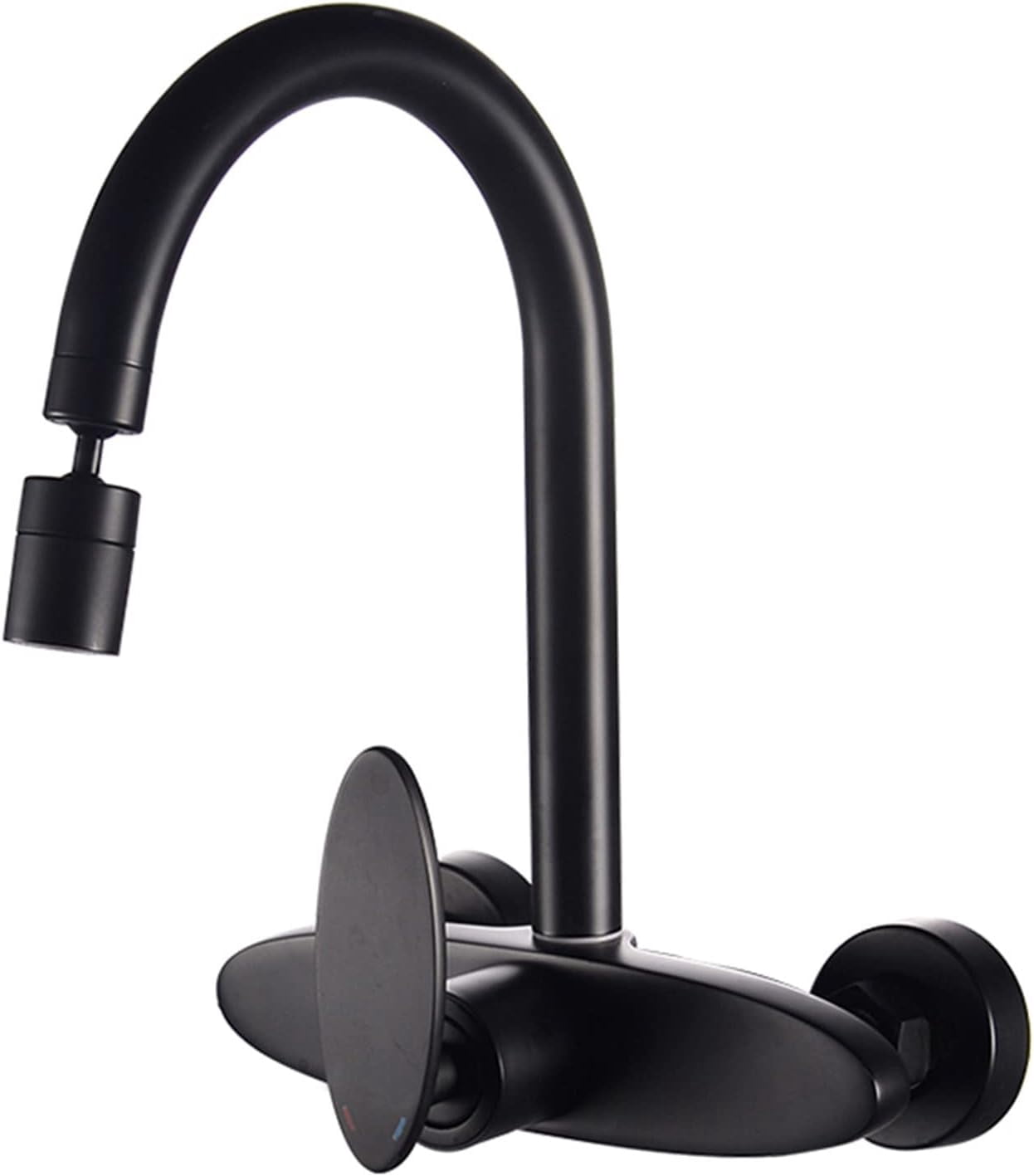 Wall Mount Kitchen Faucets Brass Hot Water and Cold Water Swivel Double ...