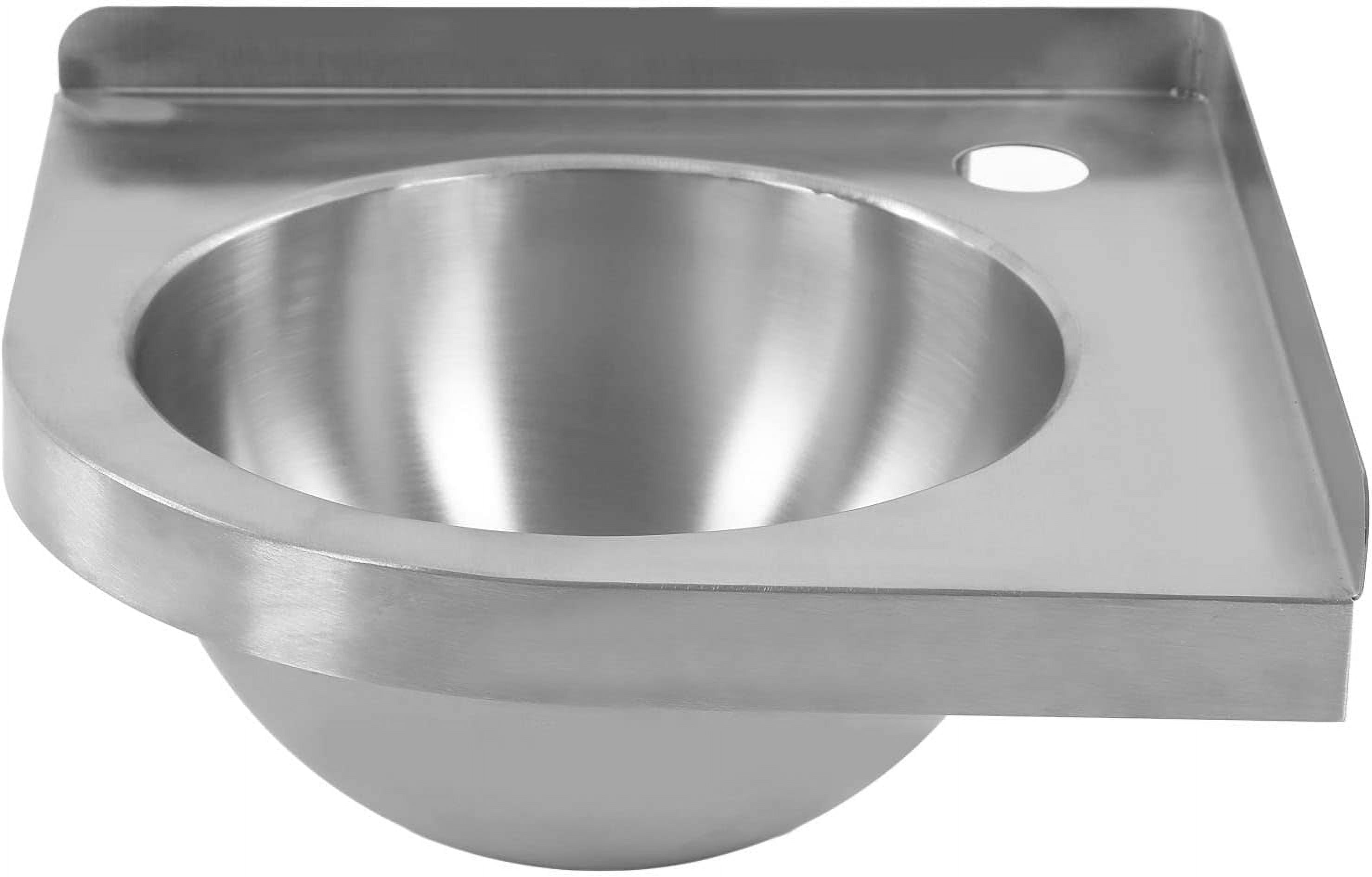 Wall Mount Kitchen Sink, 12'' x 12'' Triangle Stainless Steel Bathroom ...