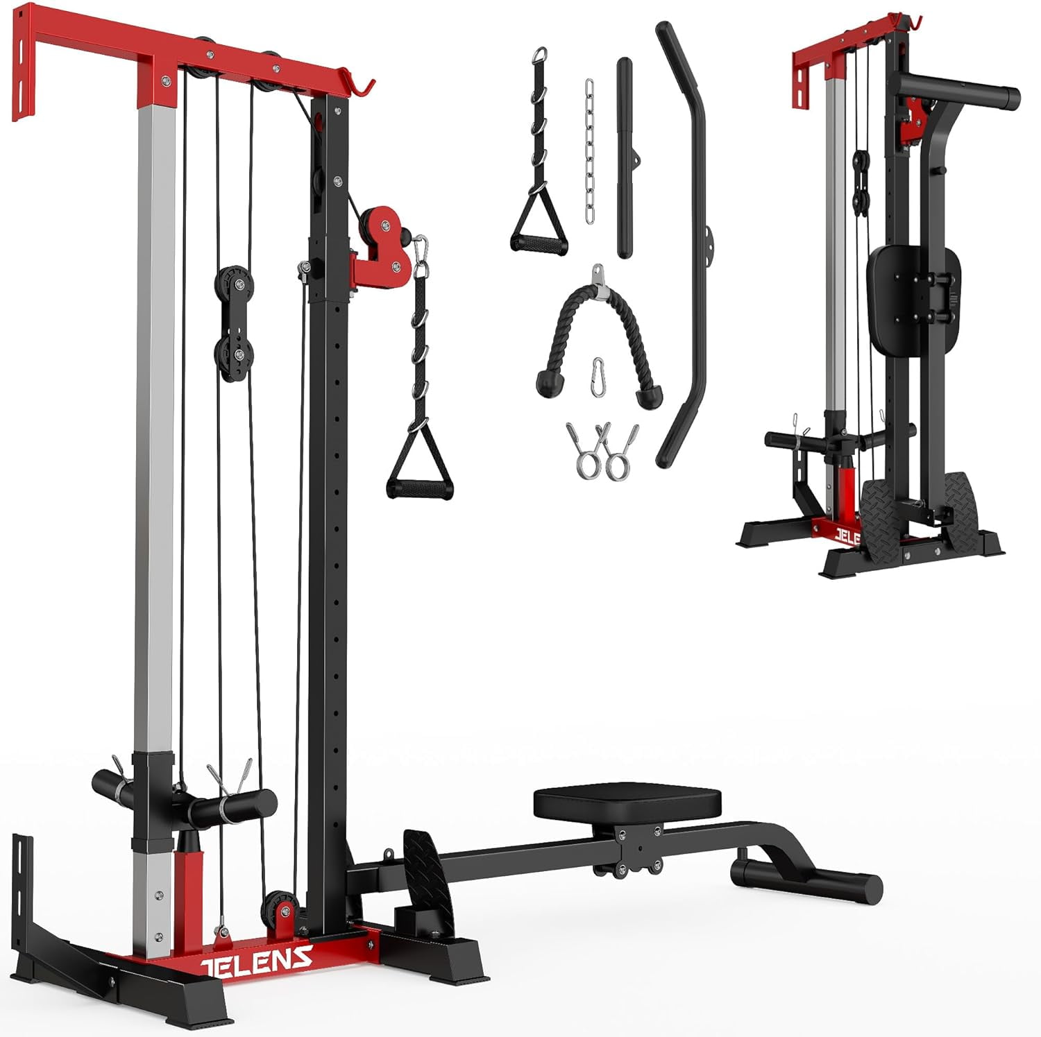 Wall Mount LAT Pulldown Machine, Cable Machine with 16 Adjustable ...