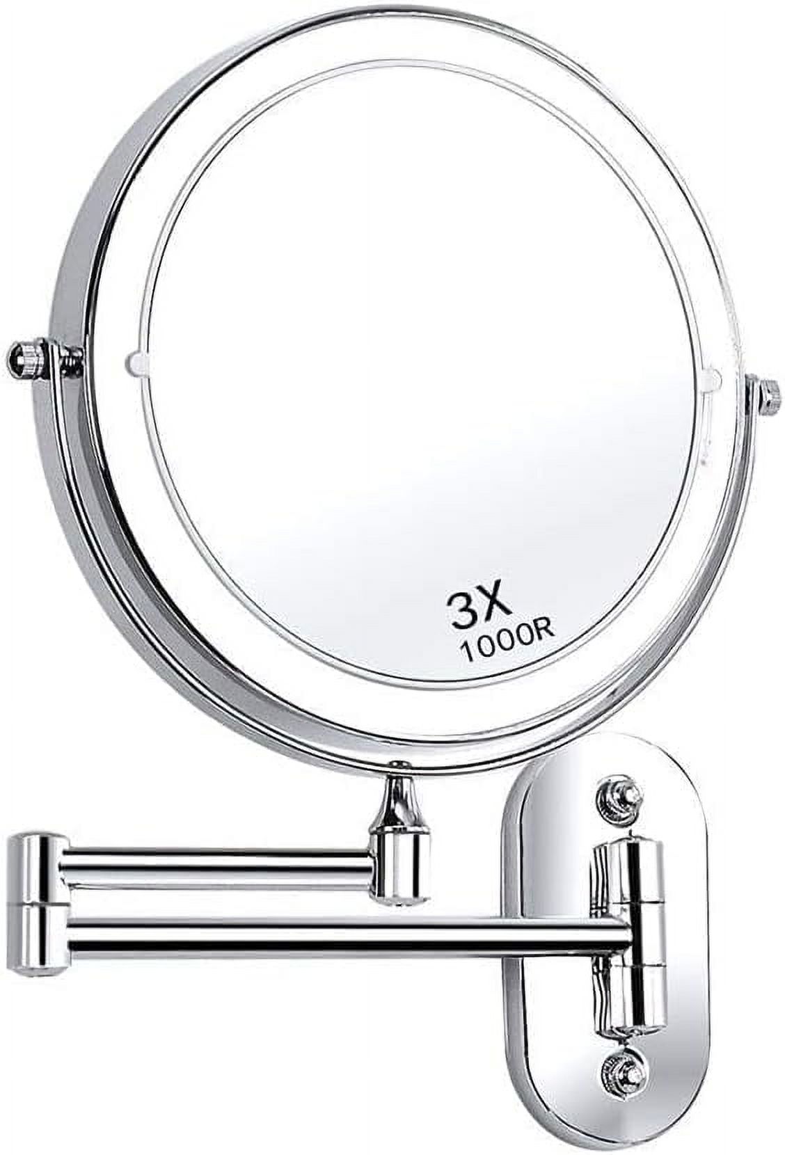 Wall Mount LED Lighted Makeup Mirror Swivel Extendable Two Sided Vanity ...