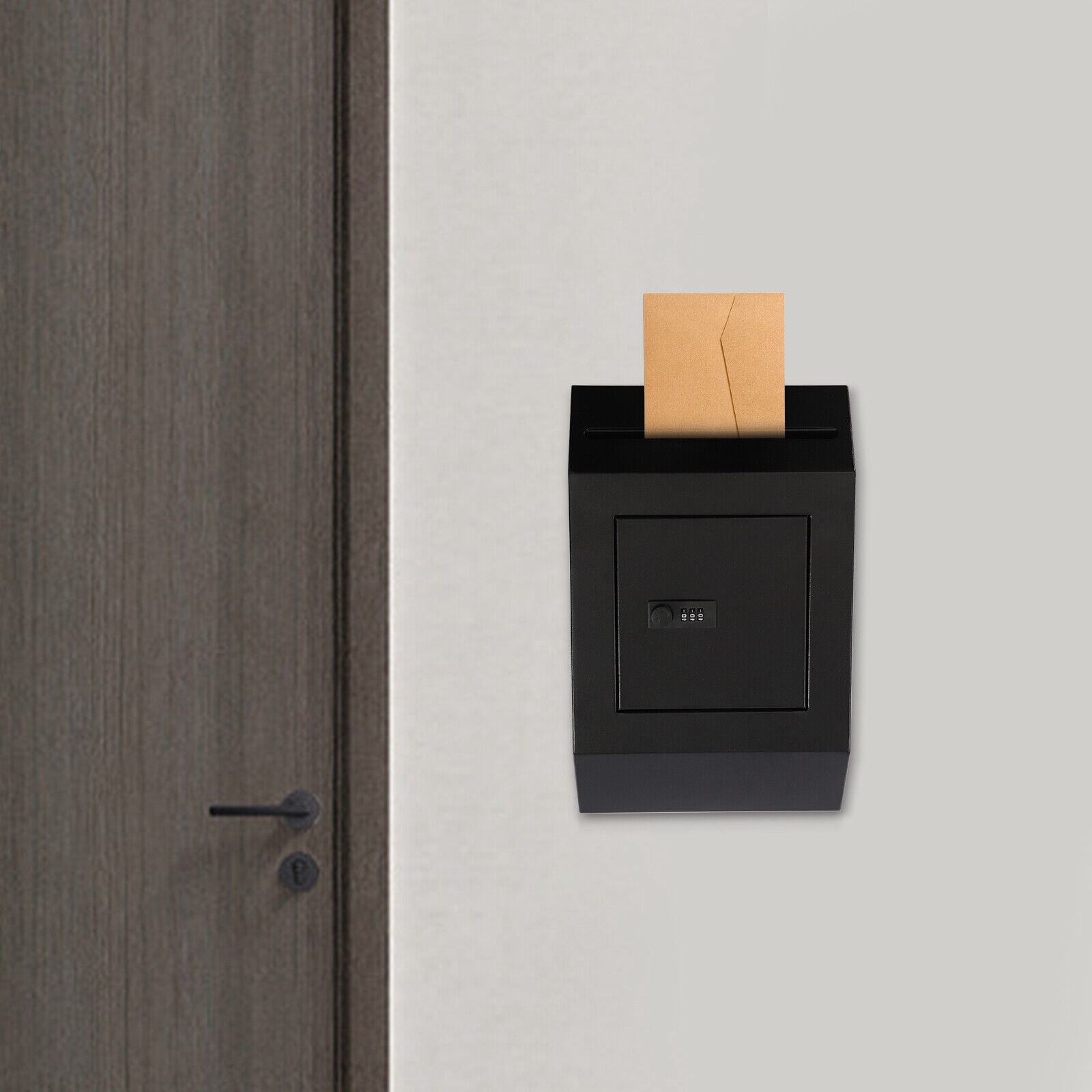Wall Mount Locking Deposit Drop Box Safe For Receiving Letters Heavy ...