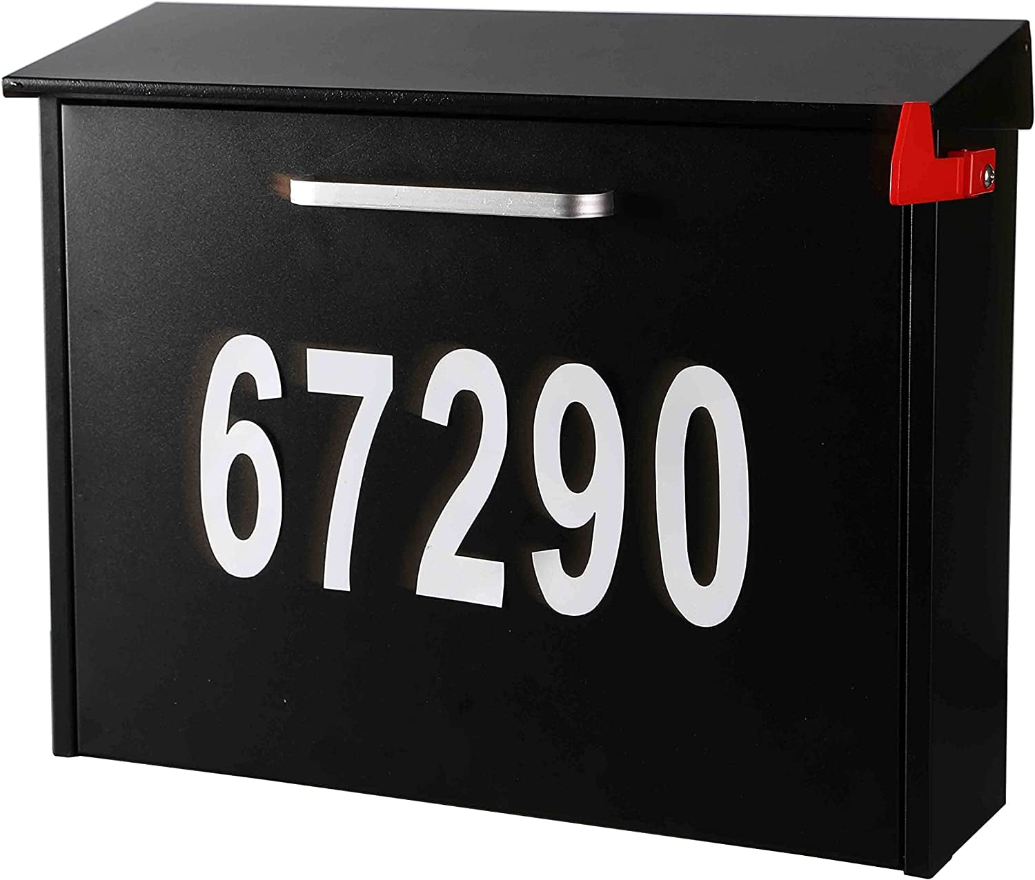 Wall Mount Locking Mailbox with Code Lock - Black Large Capacity with ...