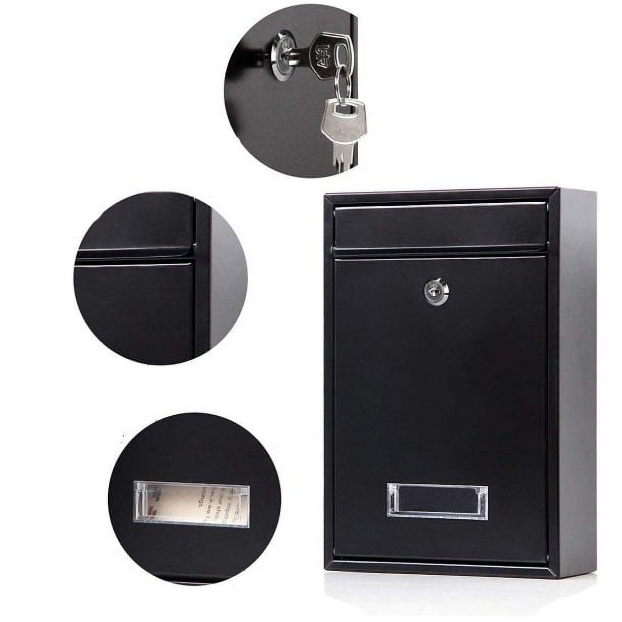 Wall Mount Locking Mailbox,Galvanized Steel Cover Metal Drop Box, Rust ...