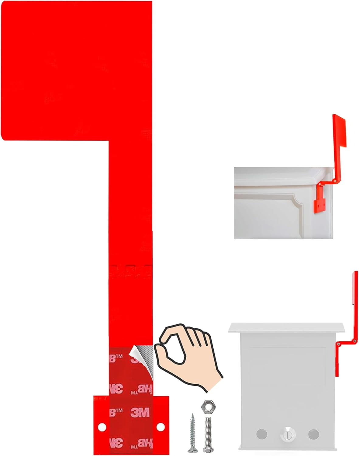 Wall Mount Mailbox Flag (Adhesive or Screw Installation) – Folding 180 ...