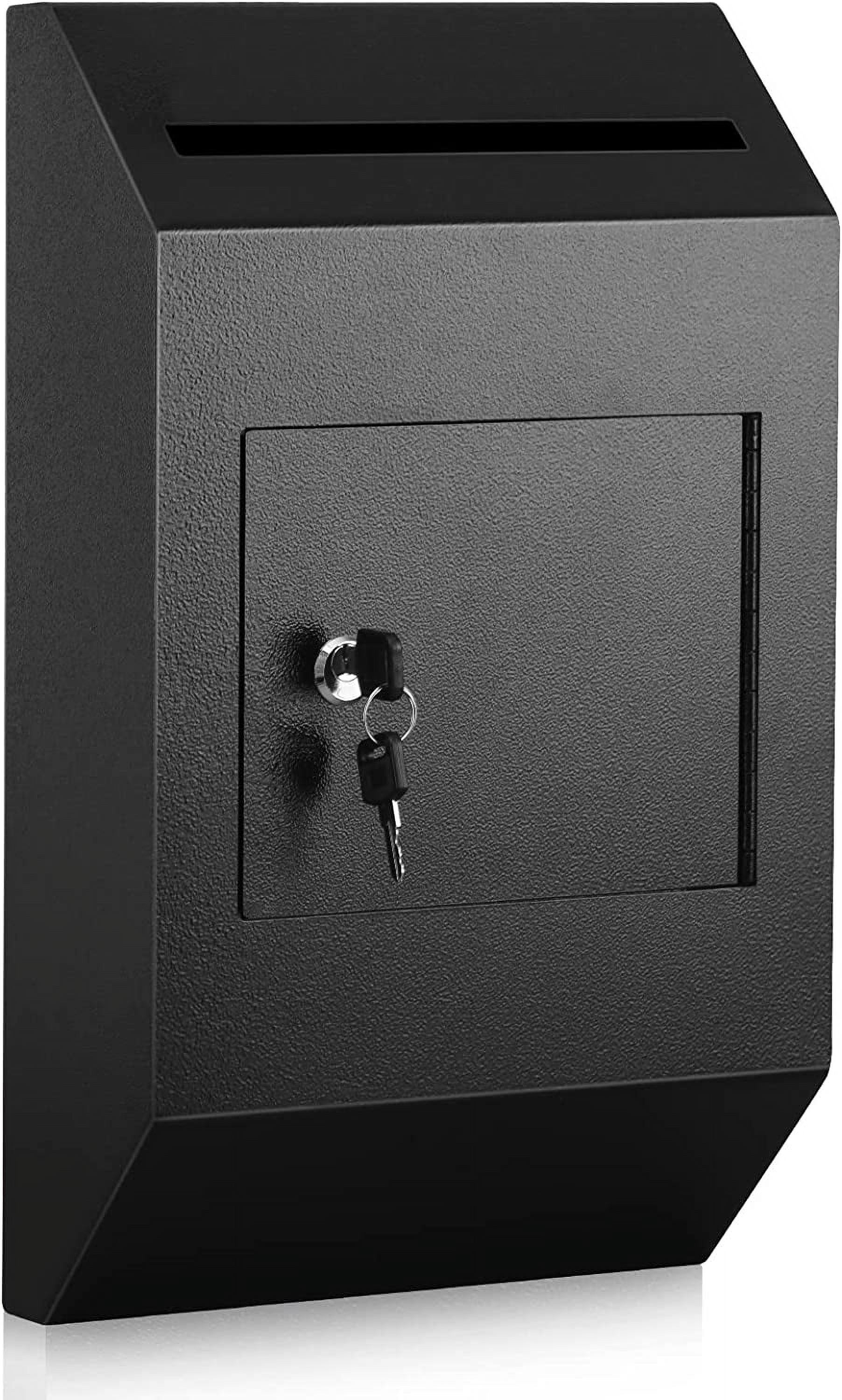 Wall-Mount Mailbox,Heavy Duty Deposit Drop Box Suggestion Box, Locking ...