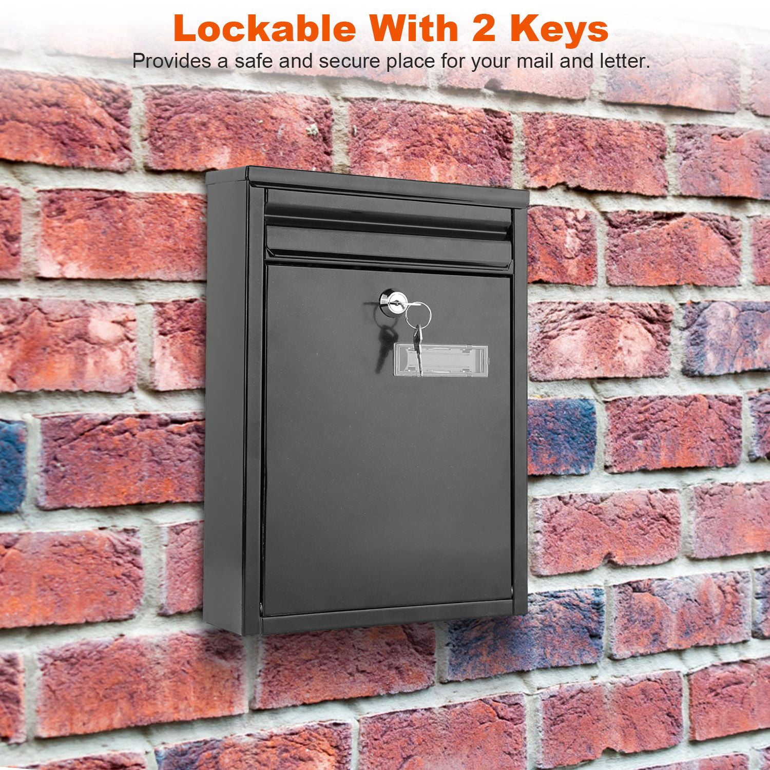 Wall Mount Mailbox Lockable Galvanized Iron Letter Post Box Locking ...