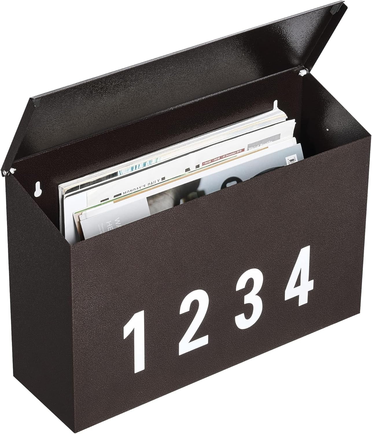 Wall-Mount Mailbox with One Flag Kit and Three Sets of 0-9 Mailbox ...