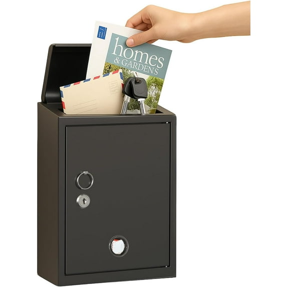 Wall Mount Galvanized Steel Mailbox for Outside, Rust Proof Locking ...