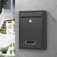 Wall Mount Mailbox, Steel Cover Metal Drop Box, Mail Box with Key Lock ...