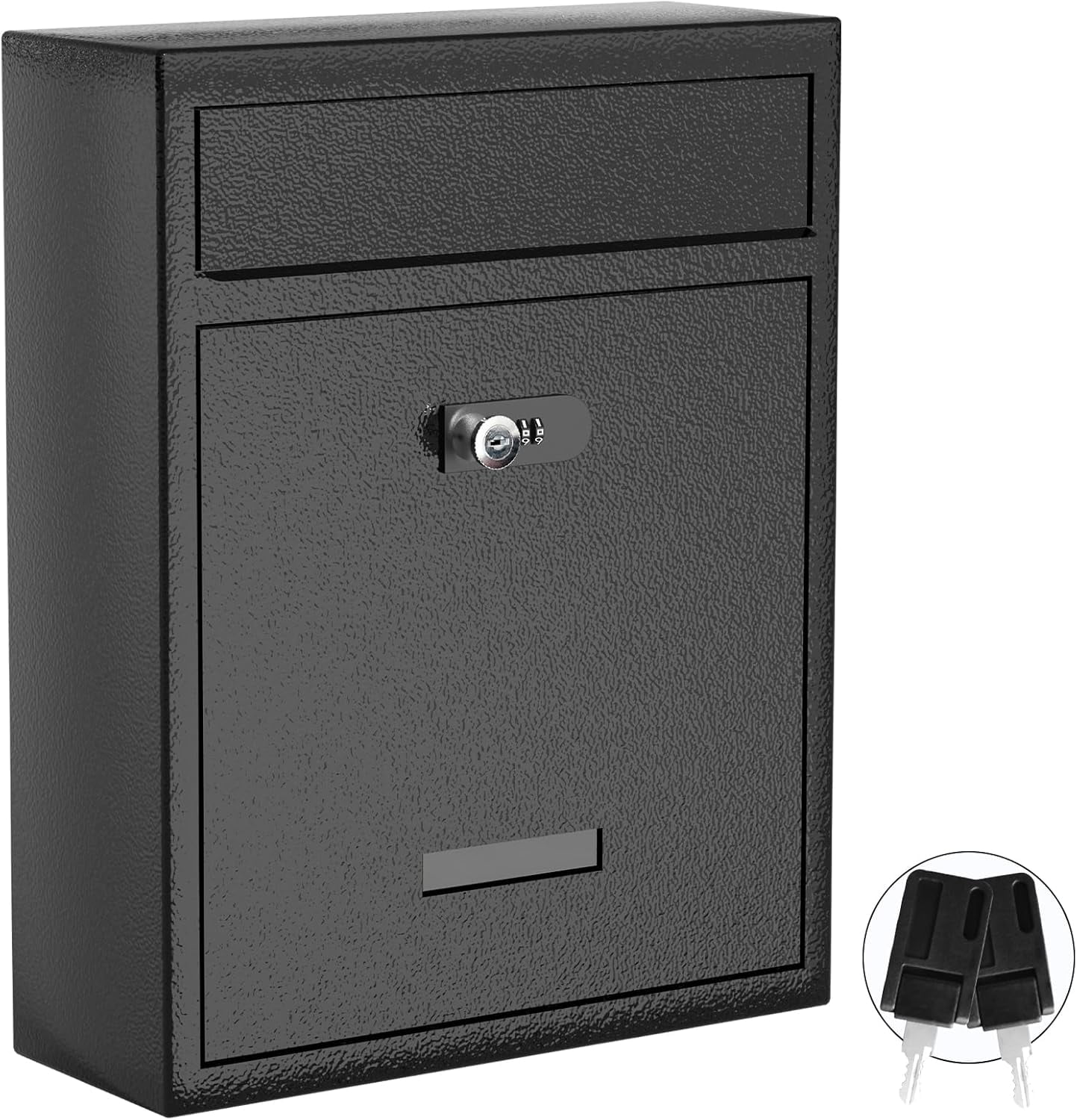 Wall Mount Mailbox (Upgraded Design), 16 Inch Metal Mailbox with Key ...