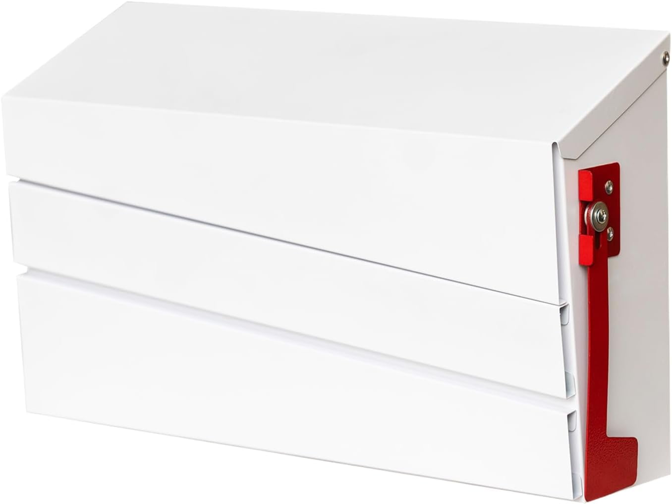 Wall-Mount Mailbox for Outside, Morden Metal Wall Mailbox, Lockless ...