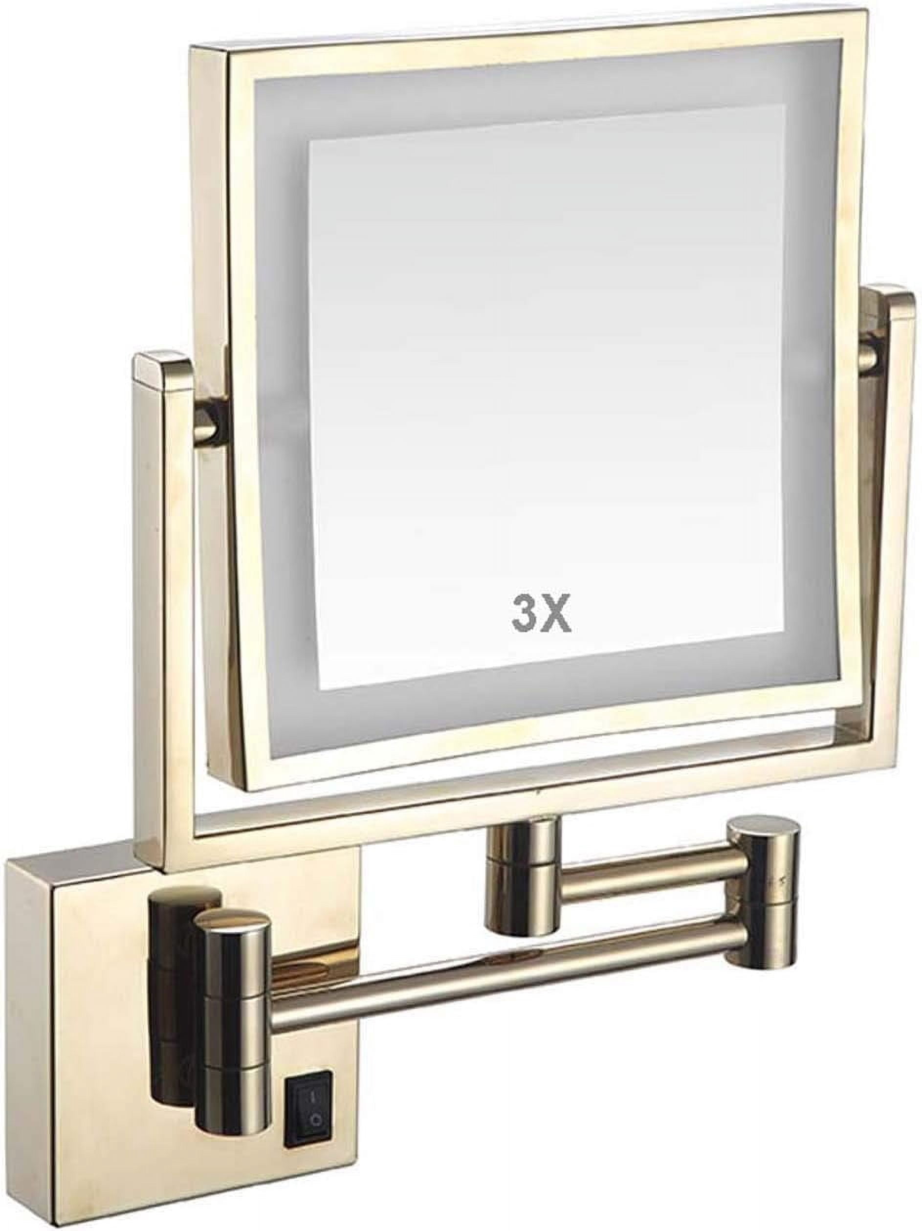Wall Mount Makeup Mirror 3X Magnification with LED Magnification ...