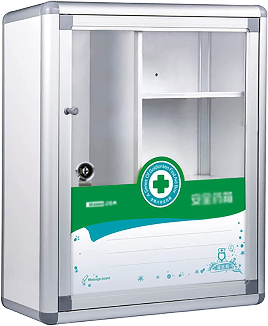 Wall Mount Medicine Cabinet Portable Family First Aid Box with Clear ...