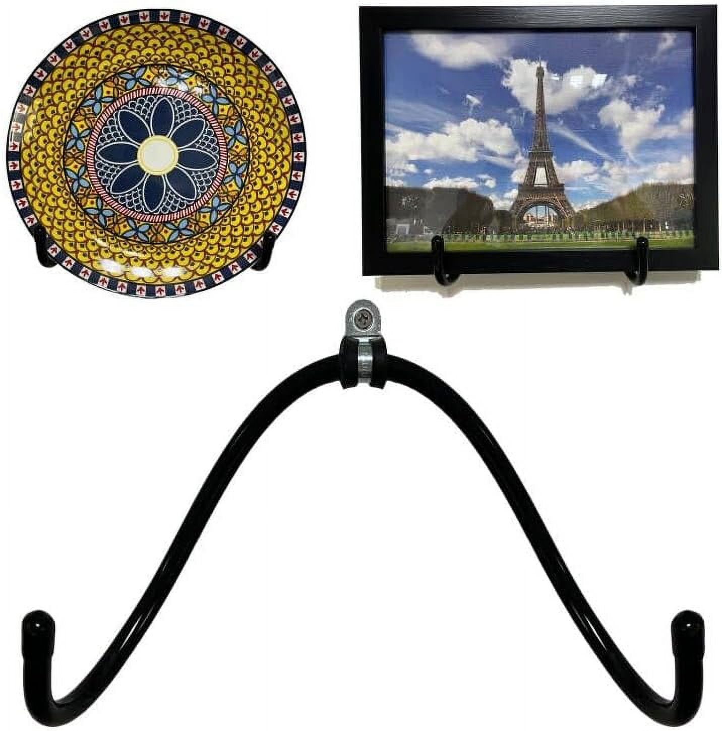 Wall Mount Metal Display Stand, Black Easel Plate Display Photo Holder ...